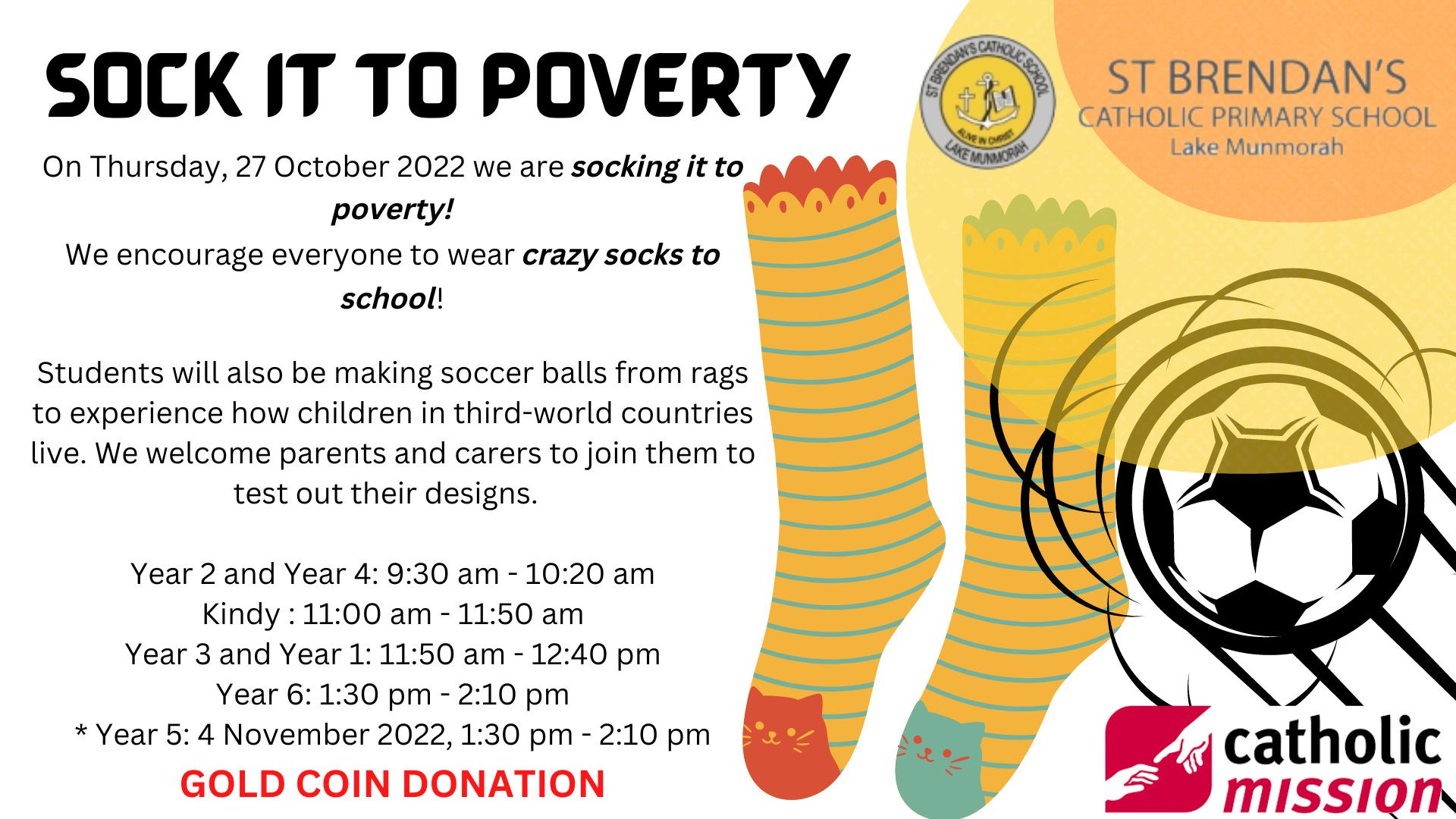 Sock it to Poverty! - St Brendans Lake Munmorah